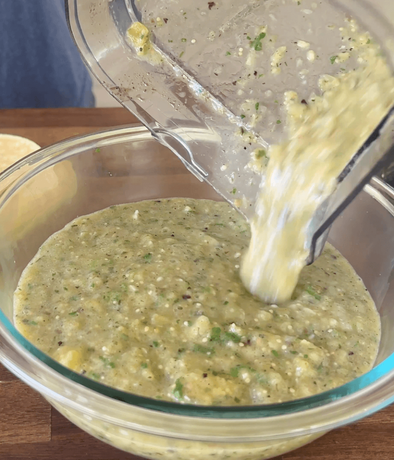 Easy Griddle Grilled Tomatillo Salsa