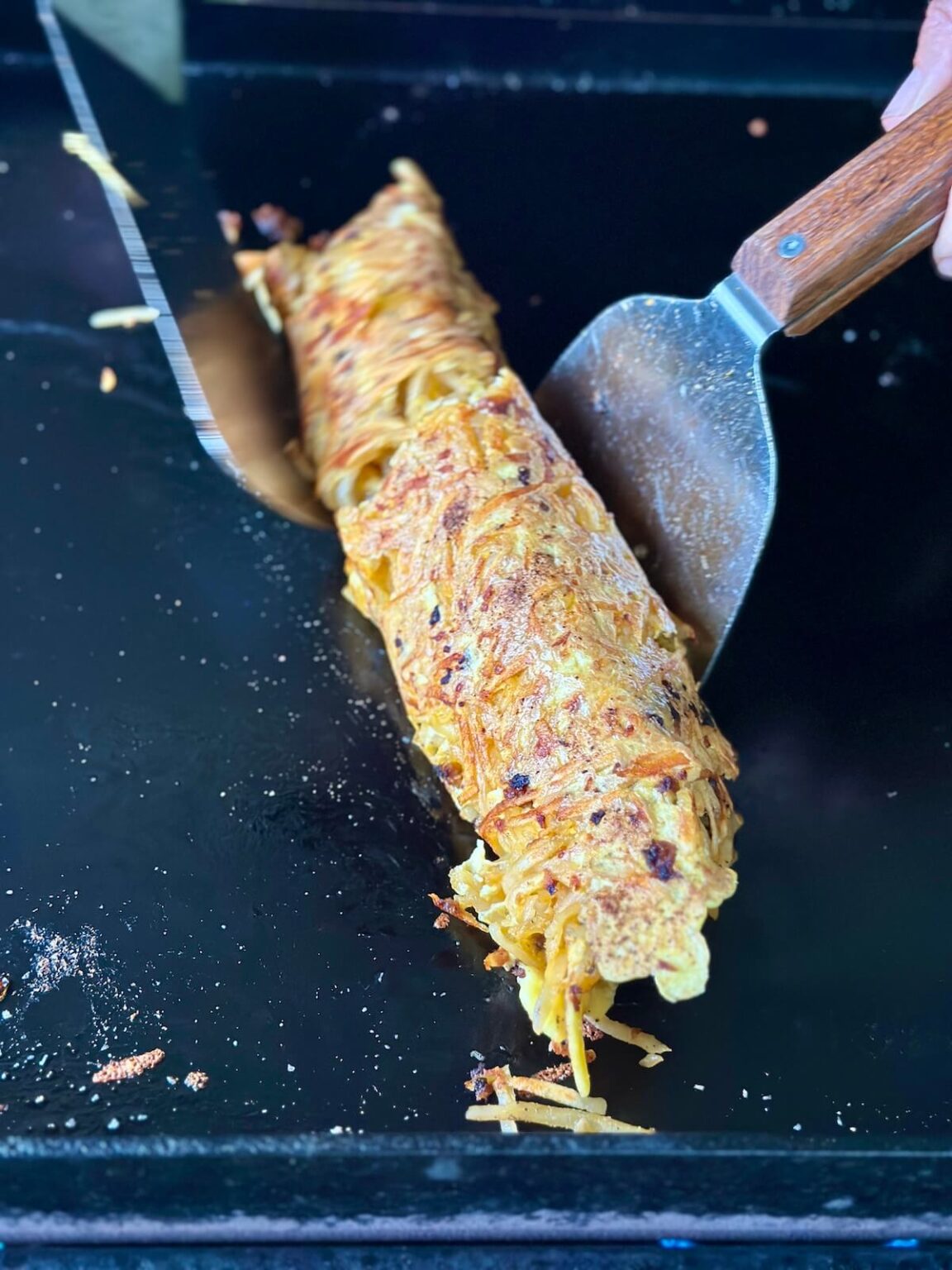 Southwest Hash Brown Omelette On The Griddle The Flat Top King