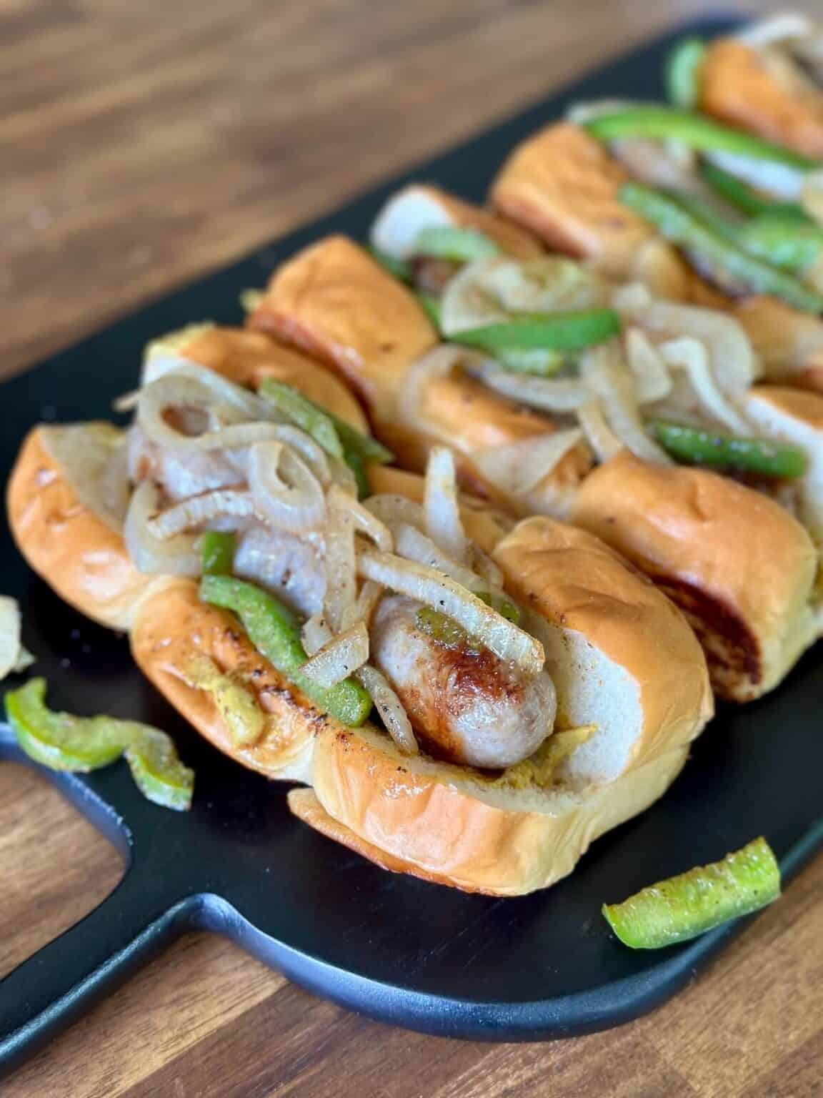 The Best Brat Sliders with a Hawaiian Rolls Trick! - The Flat Top King