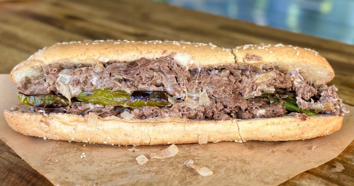 Authentic Cheesesteak with Roasted Long Hot Peppers